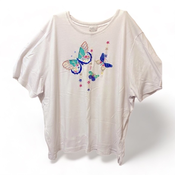 Koret Francisca | Tops | Koret Francisca Butterfly Embroidered White ...